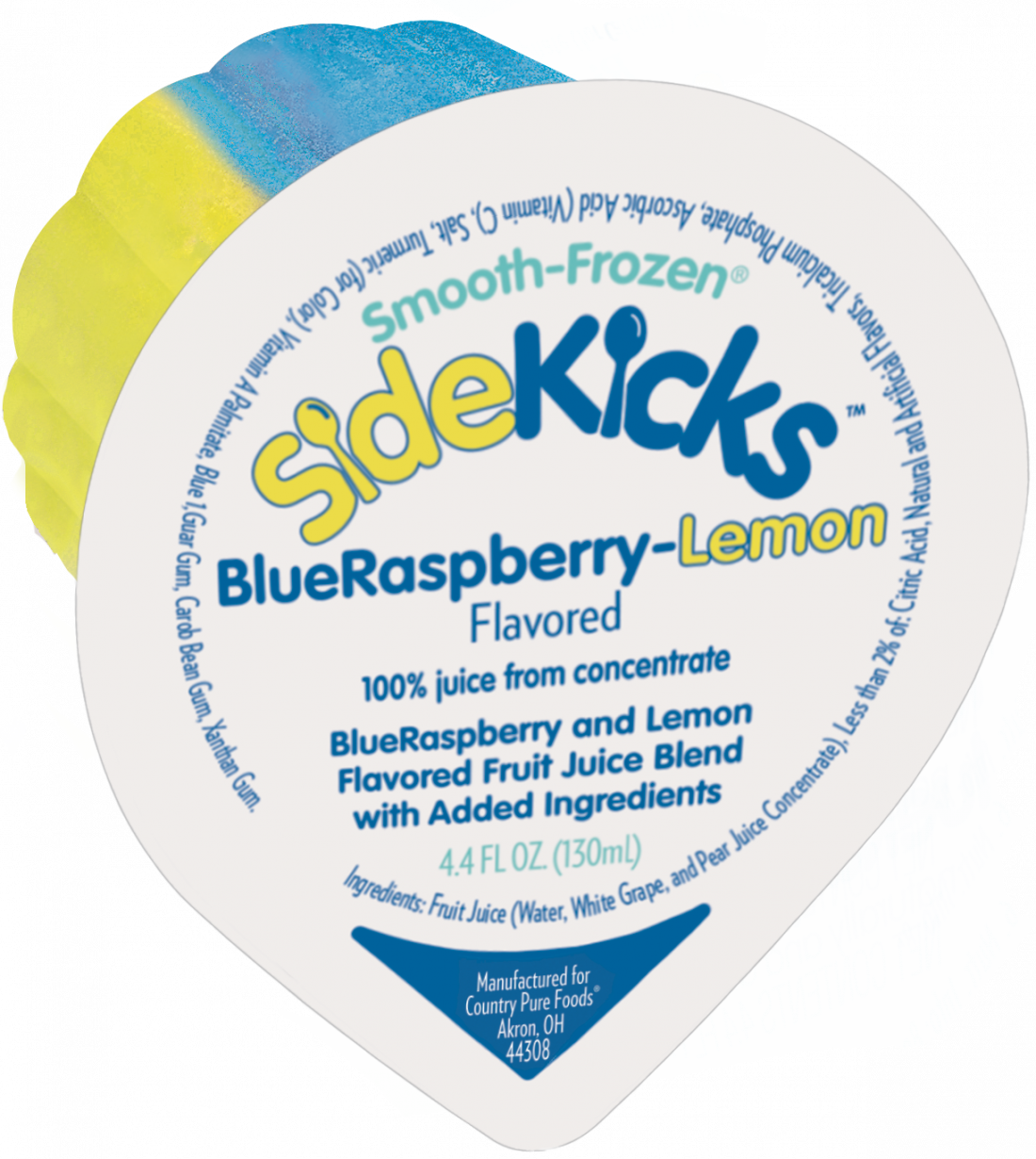 Smooth-Frozen SideKicks BlueRaspberry-Lemon - Country Pure Smooth-Frozen SideKicks BlueRaspberry-Lemon - Country Pure